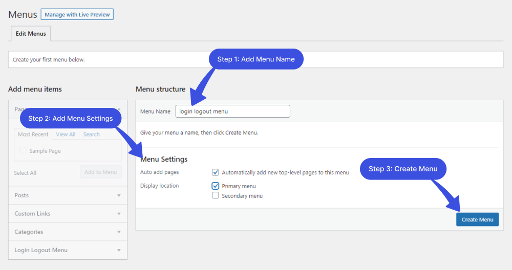 LoginPress Login Logout Menu Addon — Design Sleek Menus